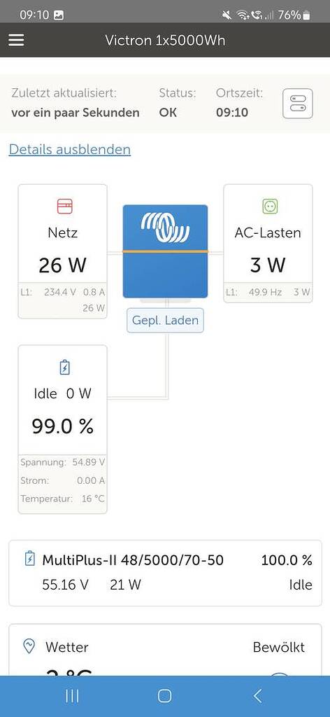 Victron MP2 5000 / Venus GX / DIV 16 Zellen (Jkbms) - BMS Batterie ...
