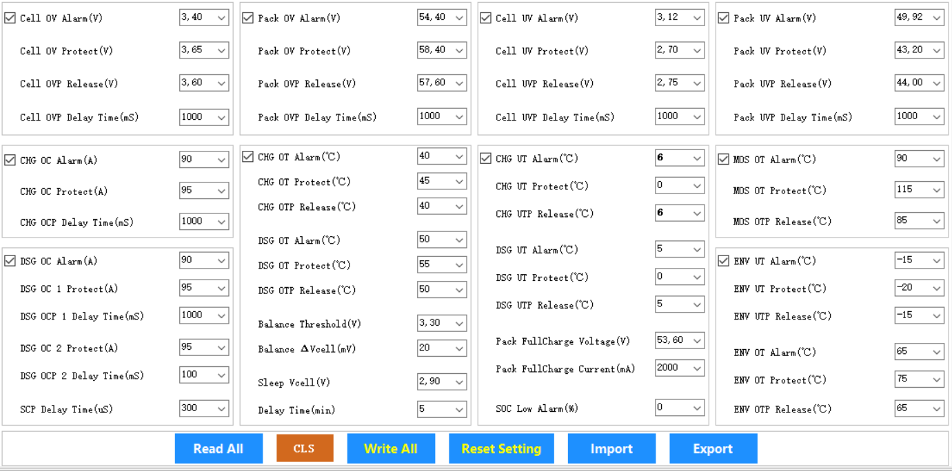 10 kWh Titan Solar/FM Solar BMS einstellungen (PACE BMS) - BMS Batterie ...